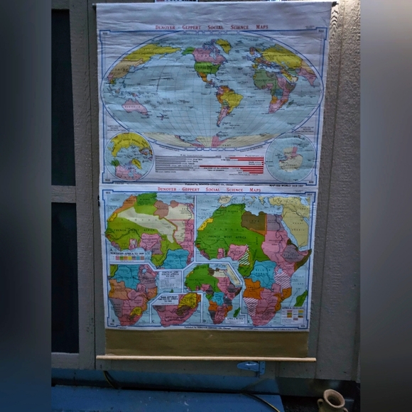 History | Wall Decor | World Map Vintage Africa History School Roll Up Map | Poshmark